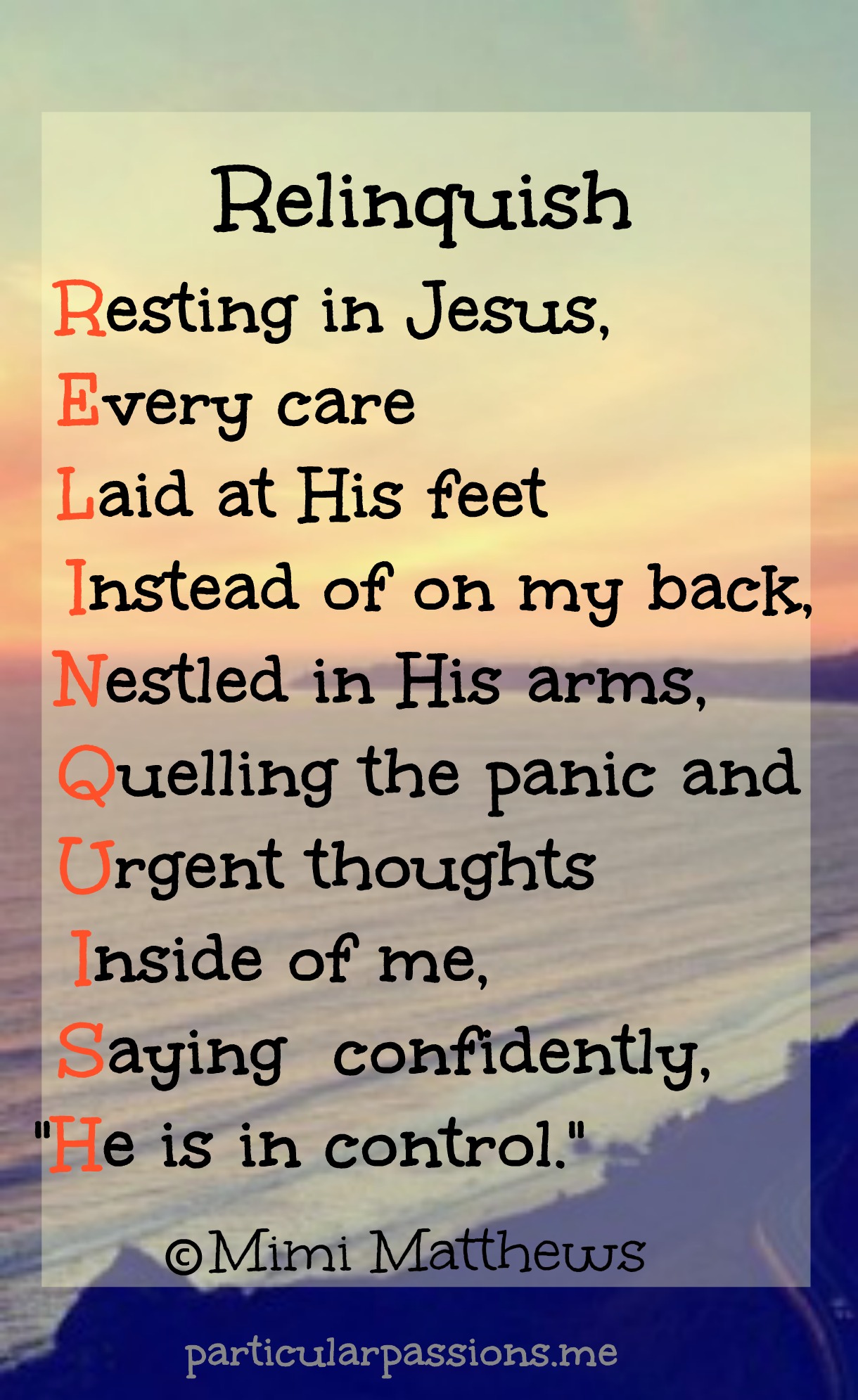 Relinquish – Blog for Passionista At Large and Empowordment Cards